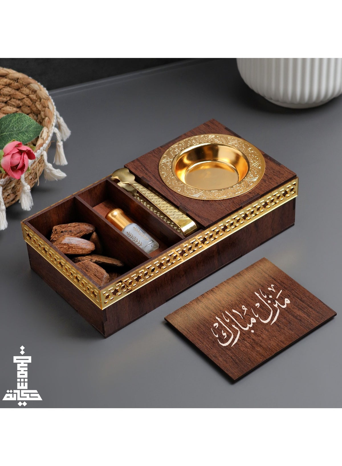 Story Of Candle A distinctive wooden incense burner with oud oil and ...