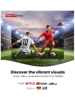 Electro General SMART LED TV 75 Inch TH-75WBS20 - WEB OS - ULTRA HD 4K FRAMELESS DISPLAY WITH ...