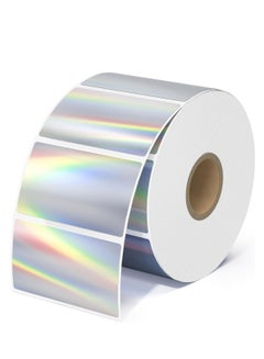 SYOSI Adhesive Name Tag Labels Stickers, 5.7X3.2CM Holographic Silver ...