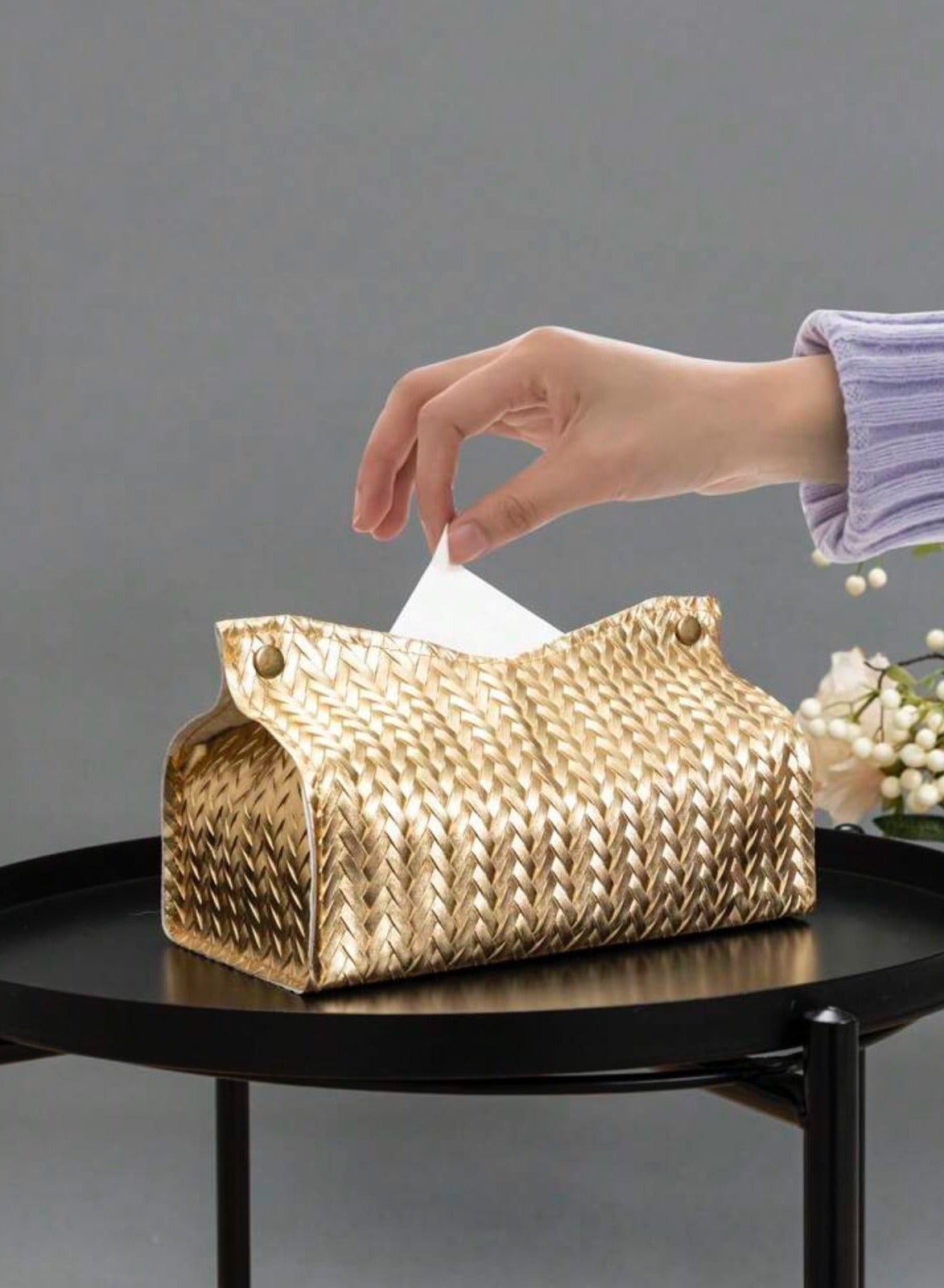 Generic Tissue box made of gold leather | Best Price KSA | Riyadh, Jeddah