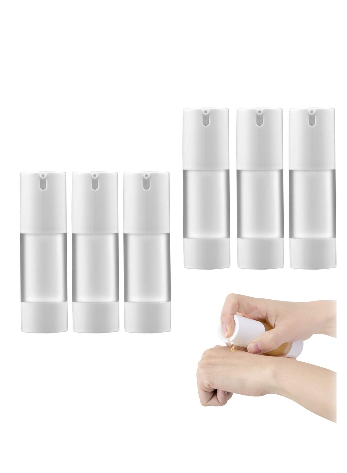 Y&D Refillable Airless Pump Bottle, 1 Oz 30ML Empty Travel Foundation ...