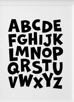 Generic (Assembly frame) Alphabet Poster, Kids Wall Art, Black and ...