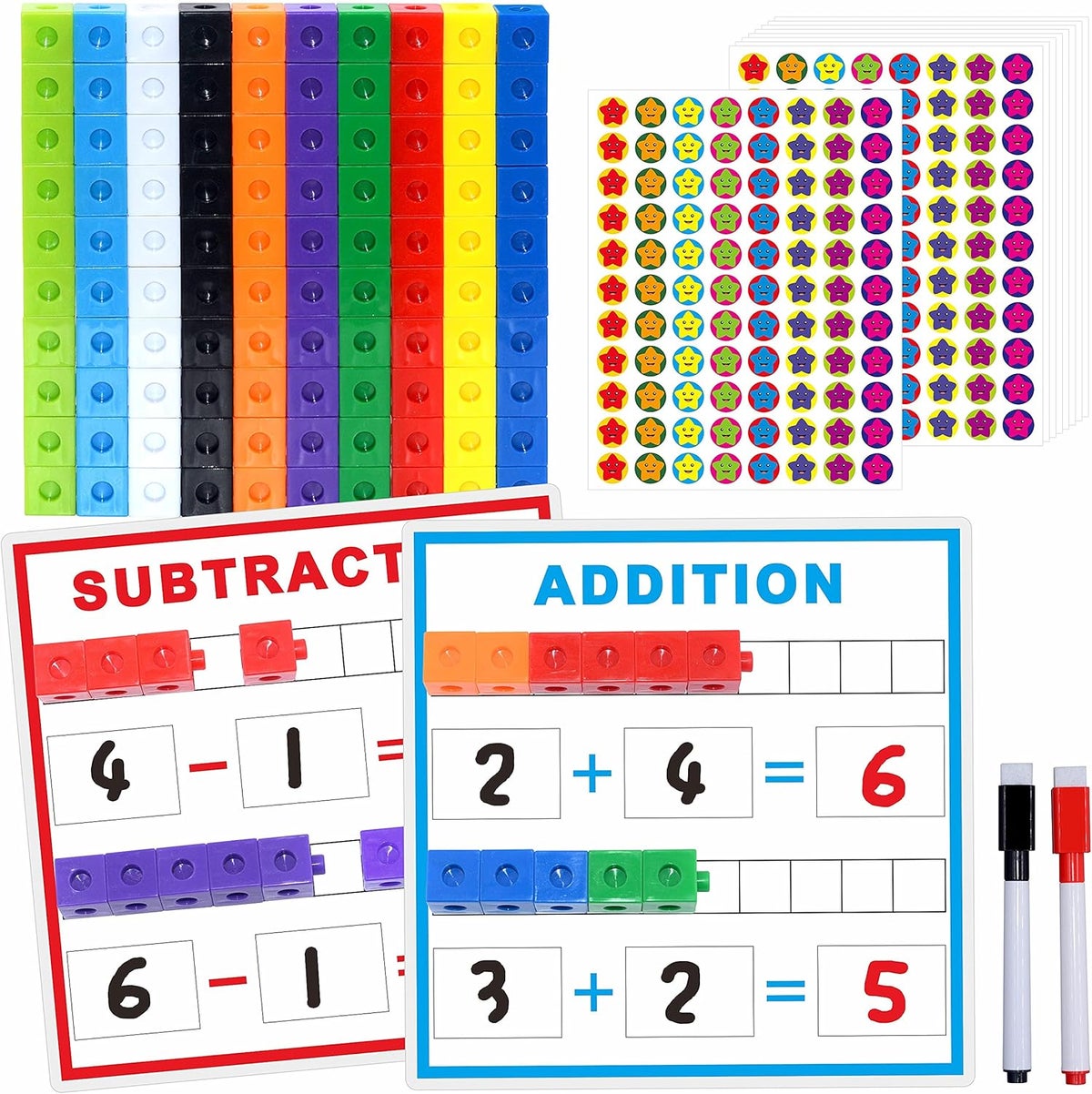 SpriteGru Math Linking Cubes, Math Cubes Manipulatives with Activity ...