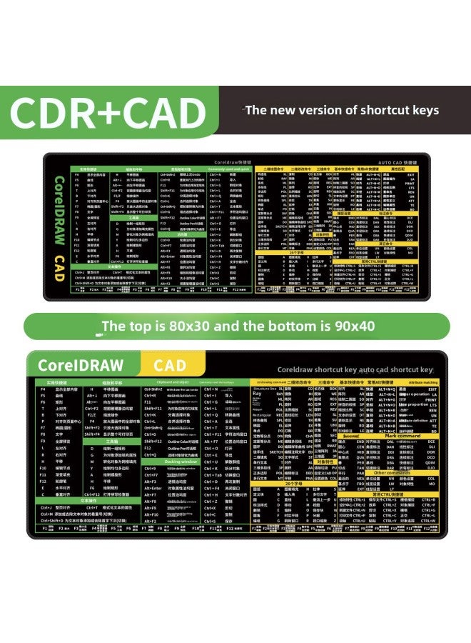 Generic CAD Mouse Pad Shortcut Keys Pr Desk Pad Ps Keyboard Computer ...