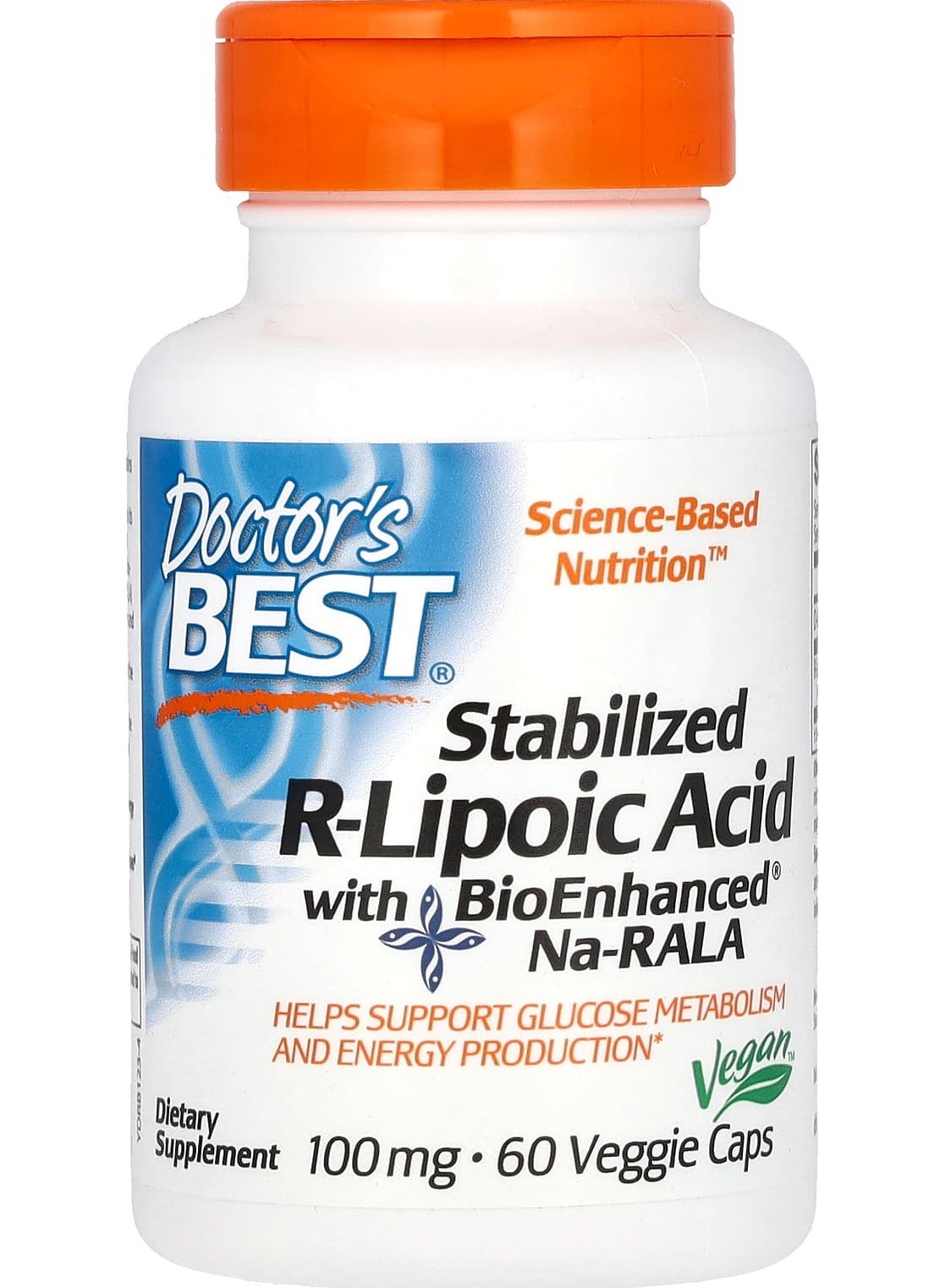 Doctor's BEST Stabilized R-Lipoic Acid with BioEnhanced Na-RALA, 100 mg ...
