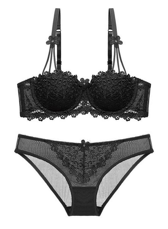 MARGOUN Women's 80B Lingerie Set Bra and Panty Sets Underwire Push Up Bra Elegant Lingerie Set ...