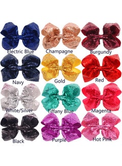 CELLOT Oversize Bows For Girls,Glitter Sparkle Flip Sequins 8 Inch Big ...