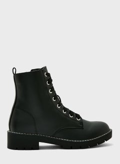 Buy New Look Black Lace Up Boots for Women in UAE