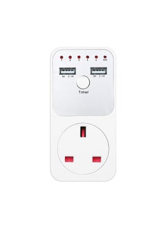 Generic Countdown Timer Socket with 2 USB Ports 5V 2.1A Outlet Plug-in ...