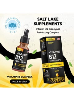 Salt Lake Supplements Vitamin B12 Liquid Drops - Vegan B12 Liquid ...
