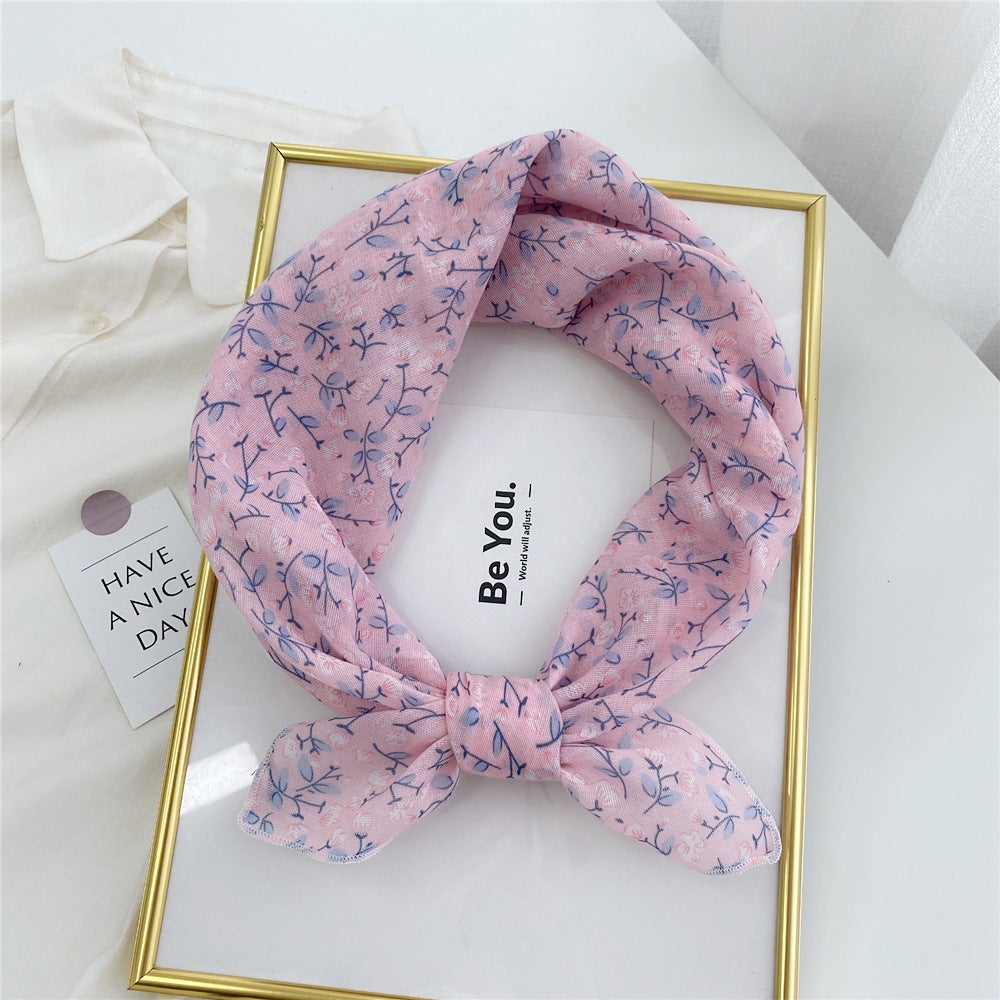 Generic 58 Flower Cotton Linen Small Square Scarf Women'S Summer Korean ...