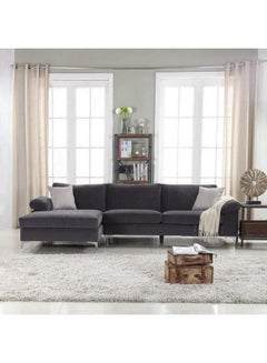 Al Home L-Shape Sofa 265x150x85x85 Cm - Grey KSA | Riyadh, Jeddah