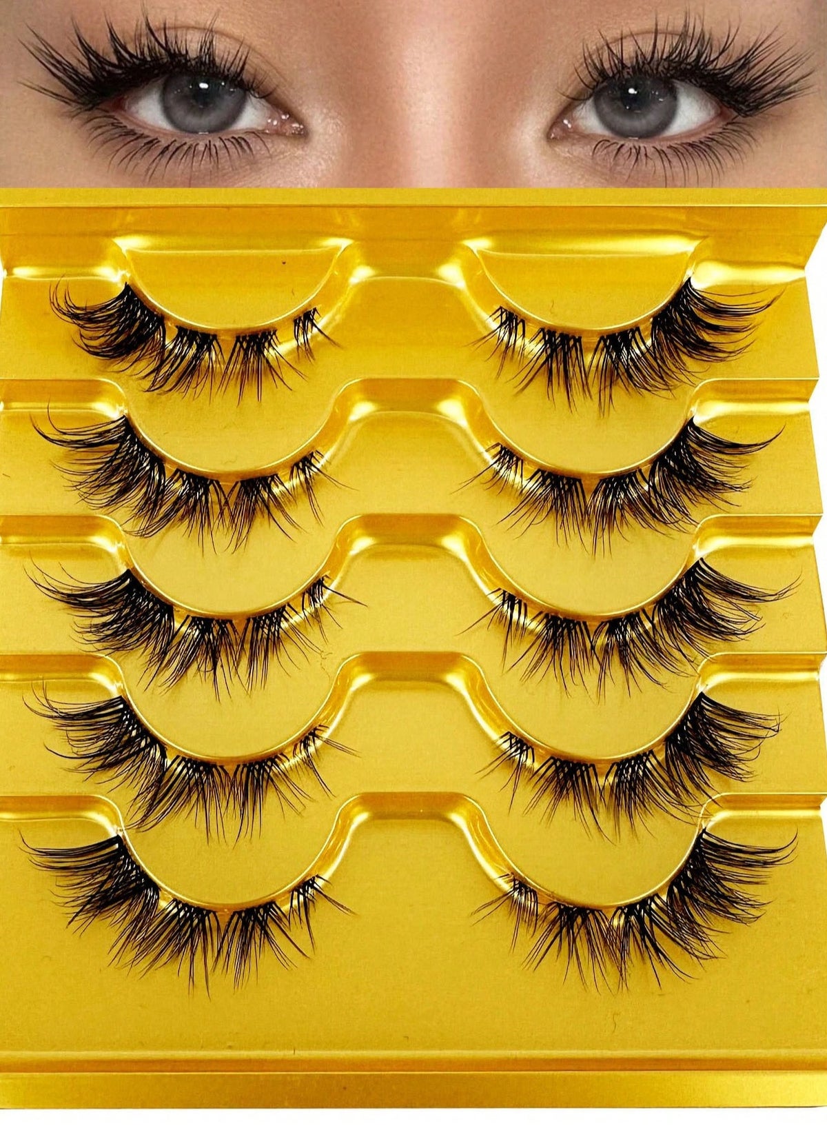 Generic （5 Pairs ）Fluffy False Eyelashes，Soft Curly False Lashes ...