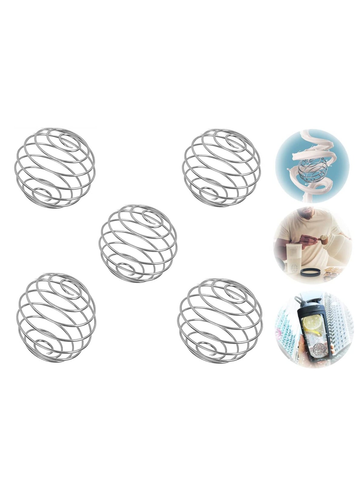 Excefore Shaker Balls, Food Grade Stainless Steel Shaker Ball, Spring ...