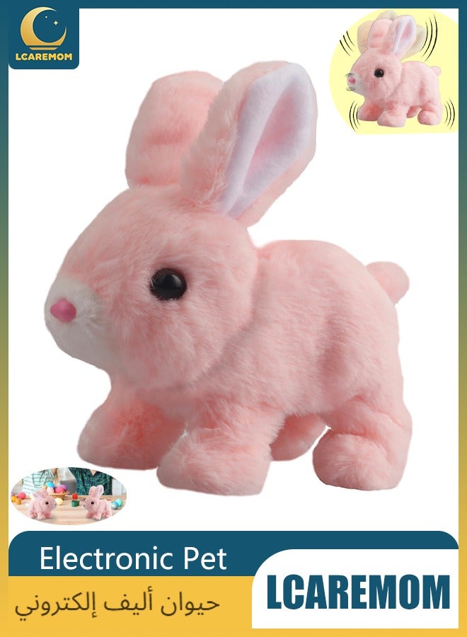 LCAREMOM Interactive Electronic Pet with Sounds, Hopping Rabbit Plush ...