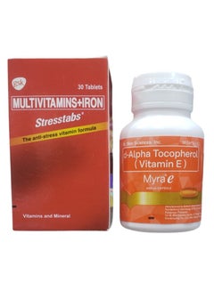 Stresstabs Multivitamins + Iron, 30 Tablets & Myra E Vitamin- E 400 IU ...
