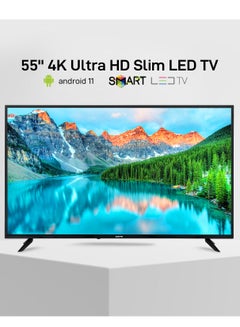 GEEPAS 55 Inch Smart TV GLED5523SXUHD 4K Ultra HD Slim LED TV With ...