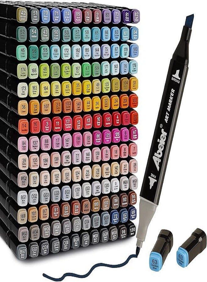 Alcohol marker set, permanent art marker set 204 colors, alcohol-based ...