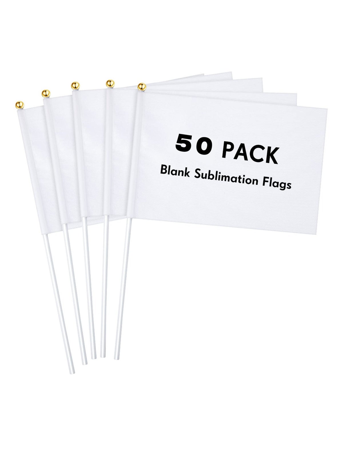 Generic 50 Pcs White Small Mini Flags, Bulk Sublimation Blank Flags ...