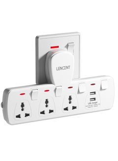Lencent LENCENT Multi Plug Extension Socket with USB, 3 Way Electrical ...