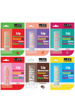 Luna Luna lip moisturizer 4 flavors(Strawberry-Rose-Coconut-Vanilla ...