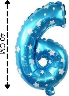 Tinky Winky Foil Balloon Number 6 Helium Balloon Party Decoration 40 cm ...