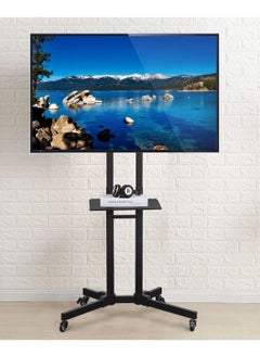 Hamood Mobile TV Stand with Height Adjustable Mount on Lockable Wheels ...