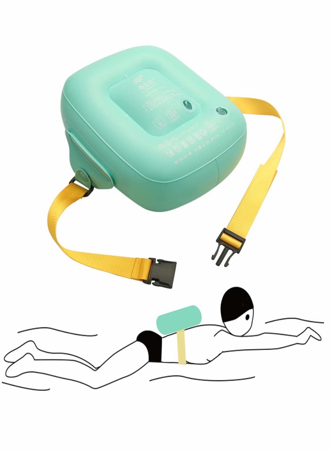 SYOSI Inflatable Back Float, Safety Swimming Bubble, Adjustable Swim ...