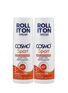 COSMO 2 Pieces Roll It On Sport Anti Perspirant Anti Transpirant 3 In 1 ...