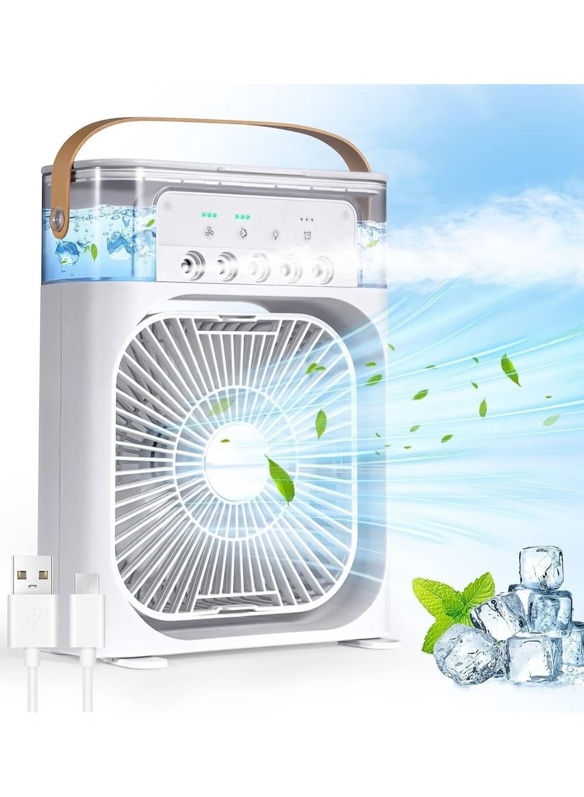 Rock Pow Portable Air Conditioner Fan Mini Evaporative Air Cooler with ...