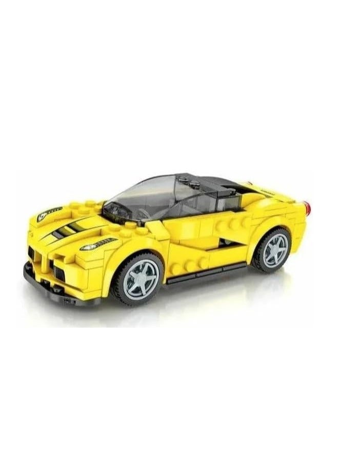 SEMBO 6+ SEMBO BLOCK FAMOUS CAR SERIES- YELLOW Car with Minifigure set ...