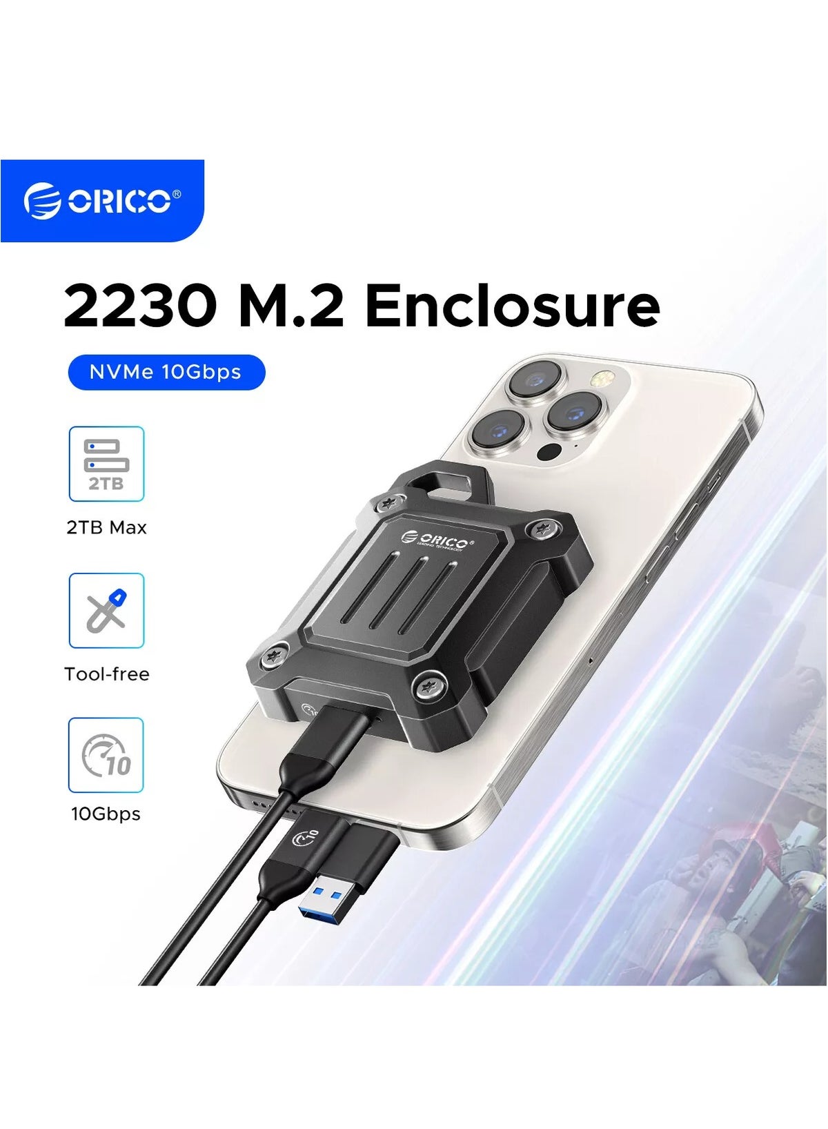 Orico ORICO High Quility M.2 2230 SSD Enclosure – USB 3.2 Gen2, 10Gbps ...