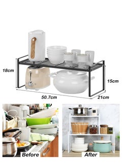 Perfii Stackable Kitchen Storage Shelves Organize Your Cupboards and ...