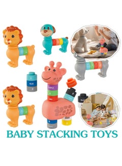 Generic Giraffe Baby Stacking Blocks for Toddlers 1-3, Montessori Soft ...