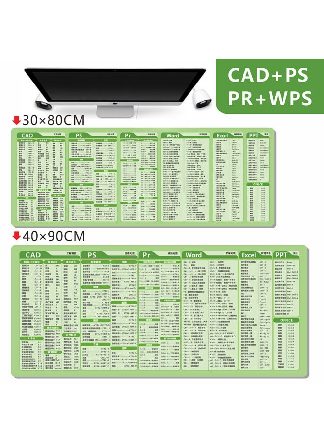 Generic Mouse Pad Extra Large Shortcut Keys Cad Software Excel Function ...