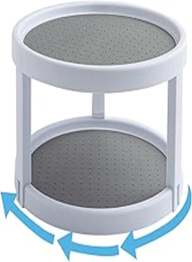 Generic Aimenga lazy susan rotatable spice rack with 2 tiers, 10 inch ...