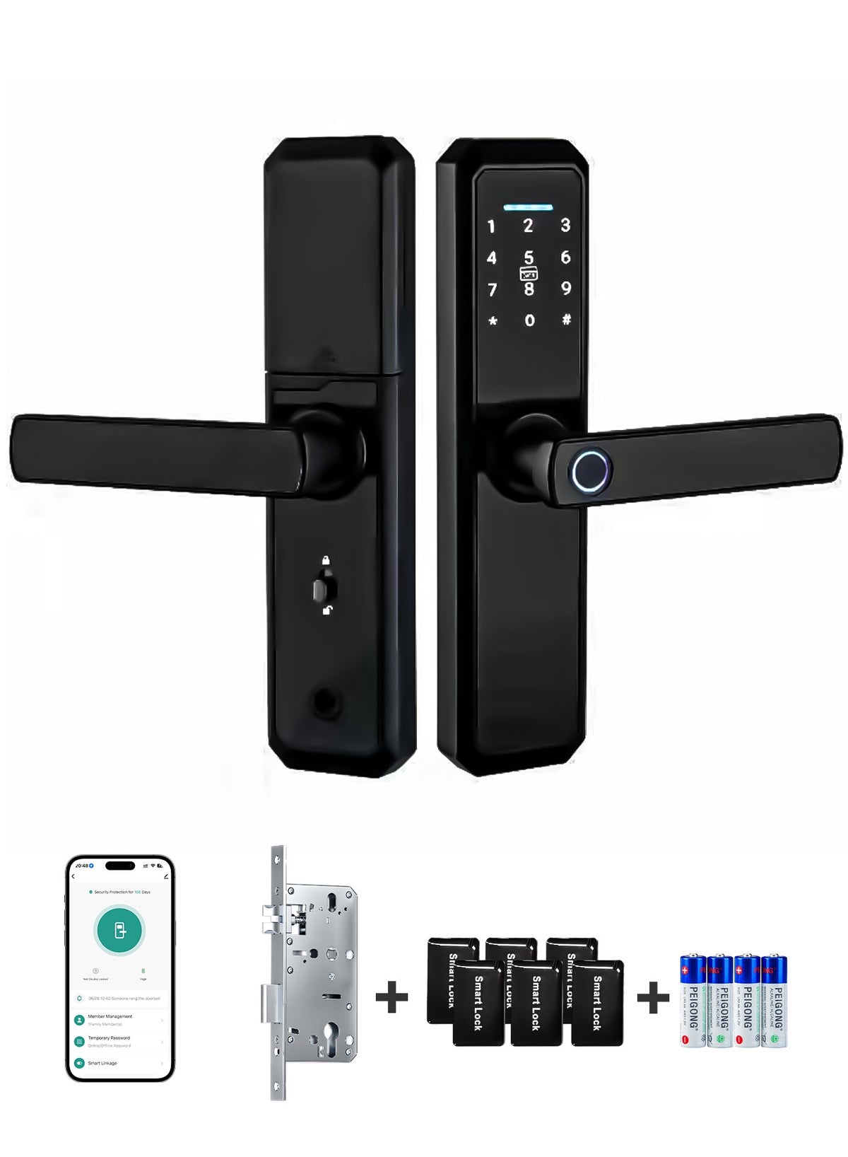 ATuMan Smart Door Lock with Handle, WiFi Door Lock with Tuya APP ...