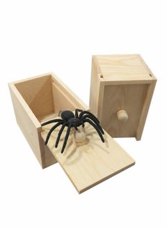 KASTWAVE Rubber Spider Prank Box, Handcrafted Wooden Surprise Box Prank ...