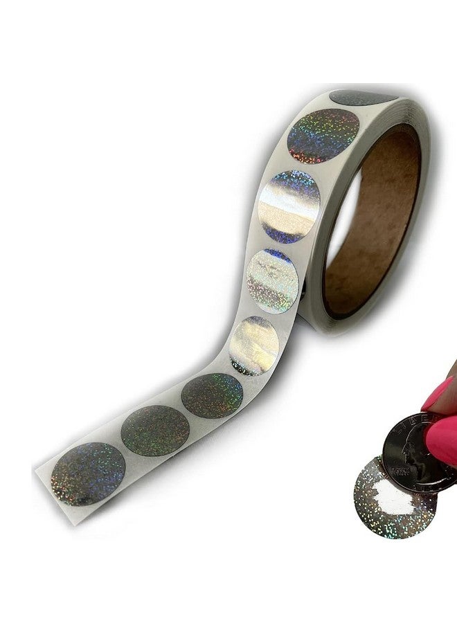 My Scratch Offs 500 Roll Glitter Holographic Silver Round Scratch Off ...