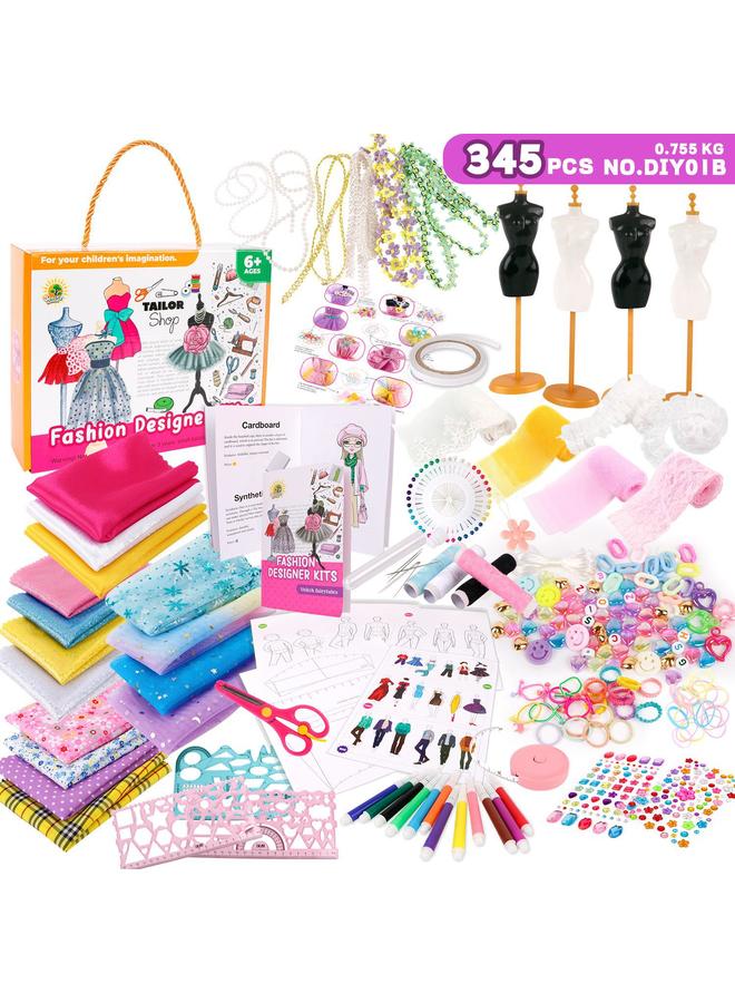 Bluejw 345 Pcs Fashion Designer Kits Gift Box Children's Fashion Design ...