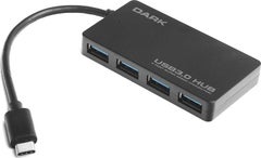 Dark Connect Master U31X4 USB3.1 Type-C to 4 Port Type-A HUB (DK-AC ...