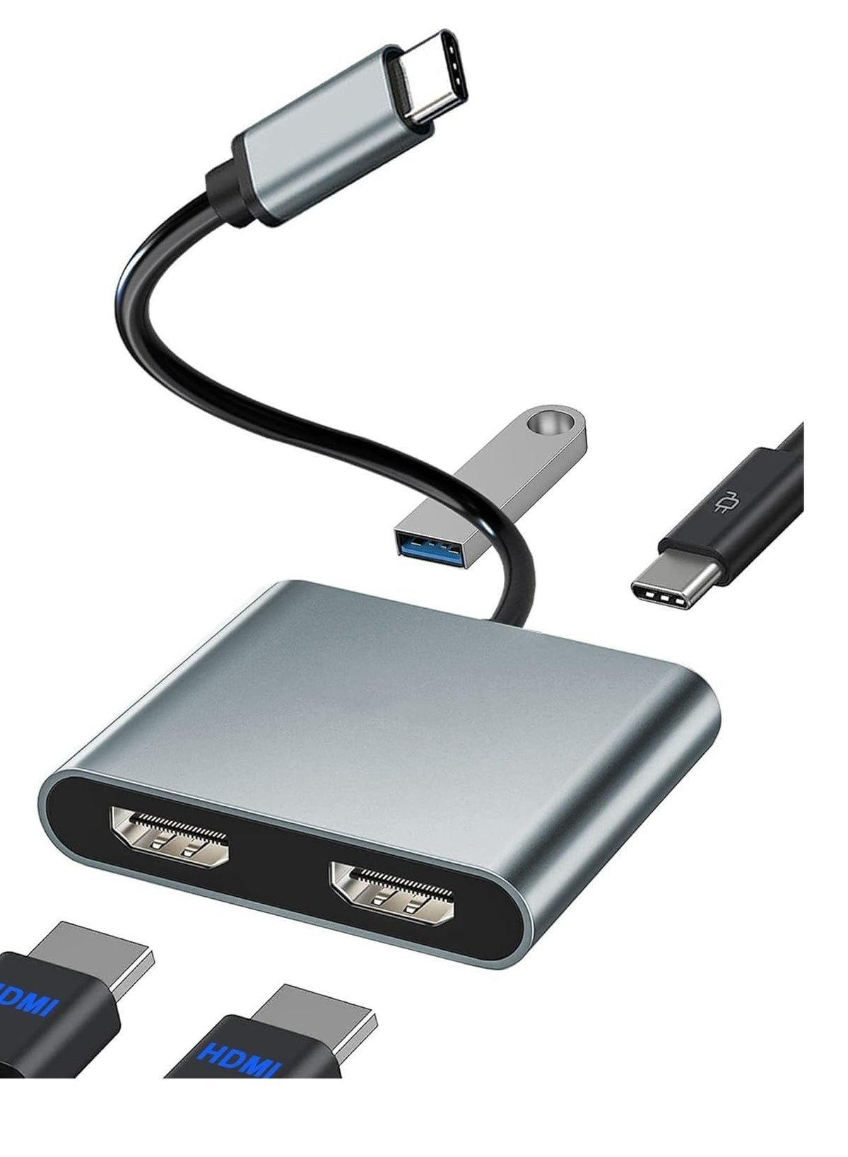 Oasisgalore USB C to Dual HDMI Splitter, 2-Monitor Display Adapter ...