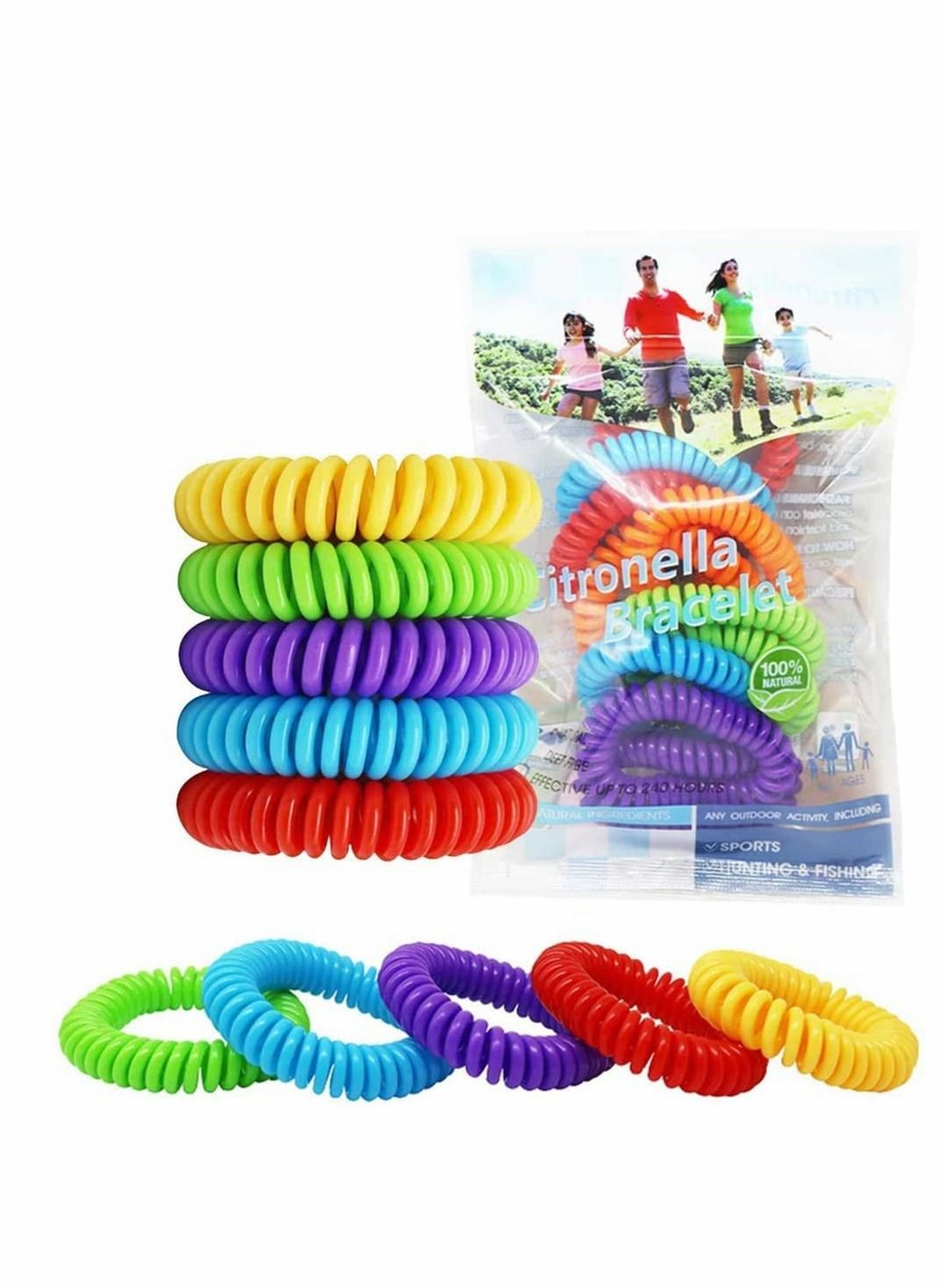 KASTWAVE 10 Pcs Mosquito Repellent Bracelet, Citronella All Natural ...
