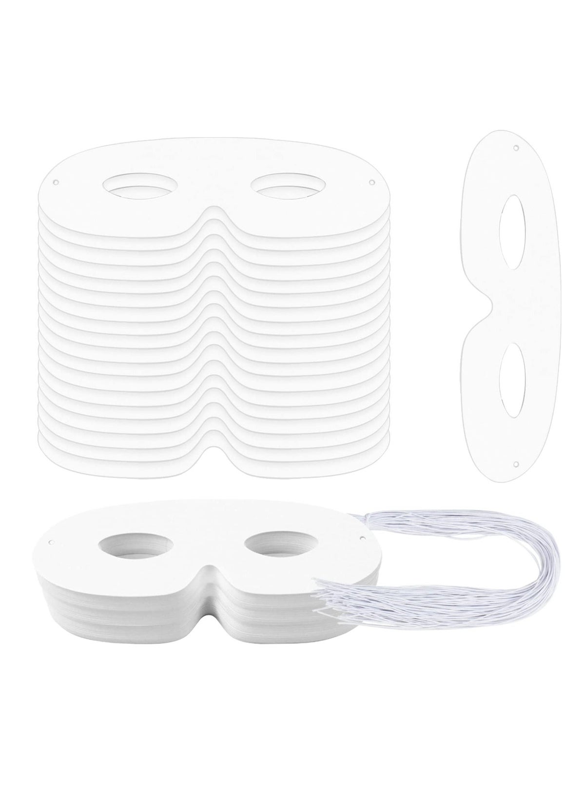 Generic White Paper Eye Masks, White Masquerade Mask Blank Masks ...