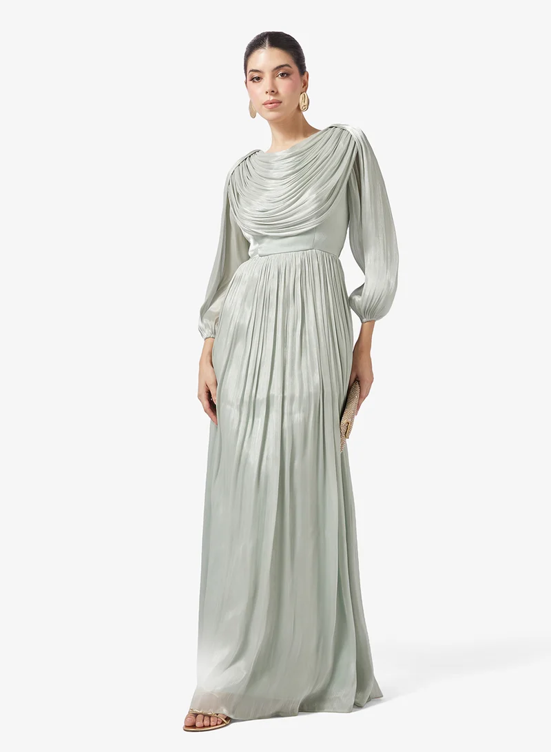 Namshi x Draped Shimmer A Line Dress in Roseya for Women | Best Price UAE