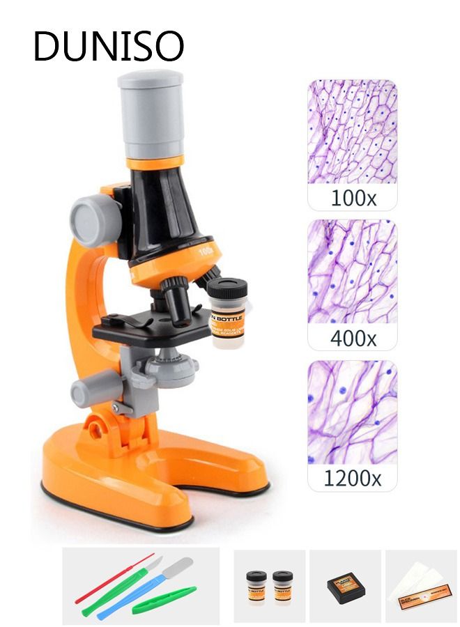 DUNISO Microscope Kits For Kids Beginner Microscope Kit With LED 100X ...