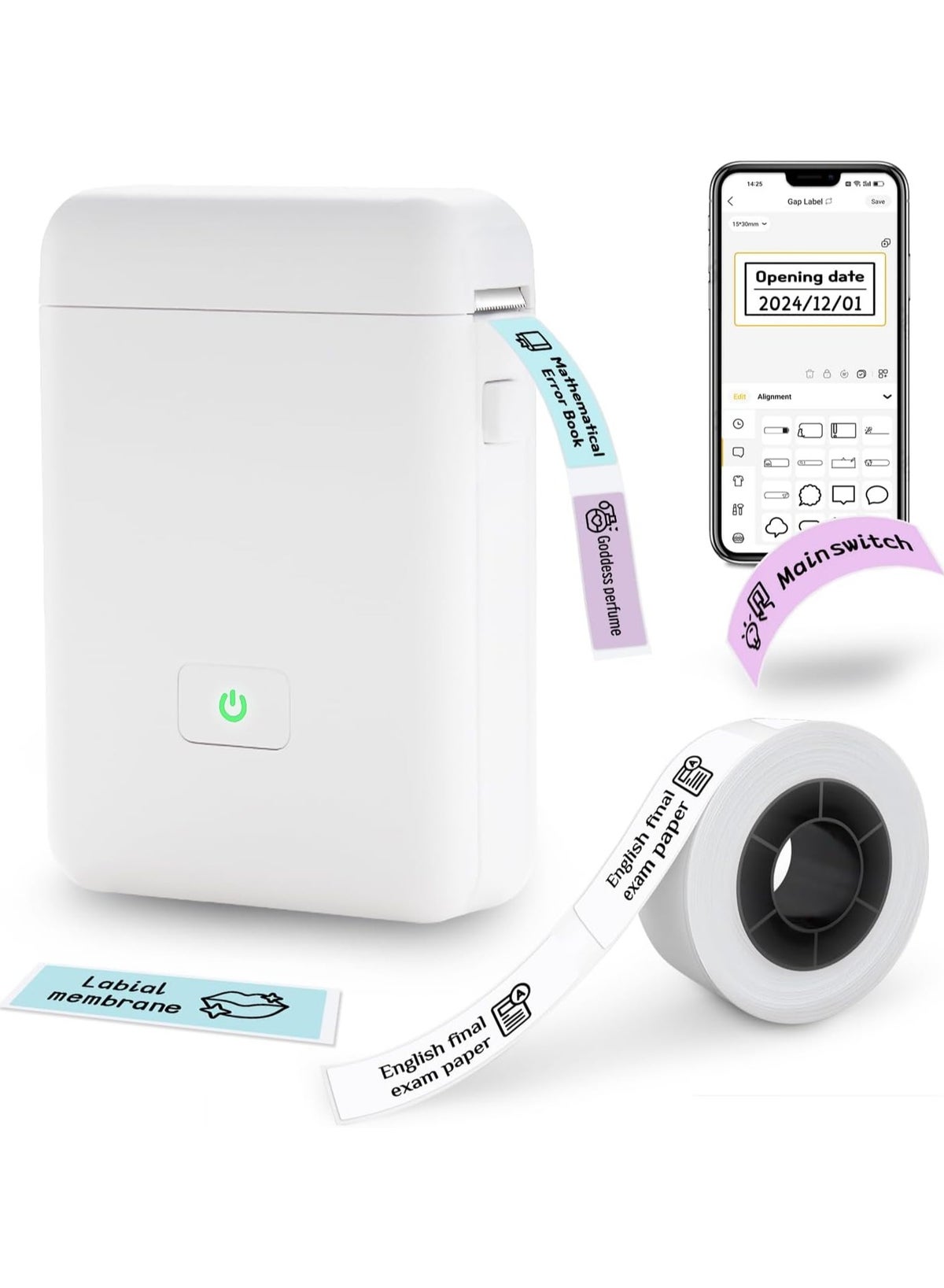 Generic Smart Printer,Label Maker Machine with Tape, Portable Bluetooth ...