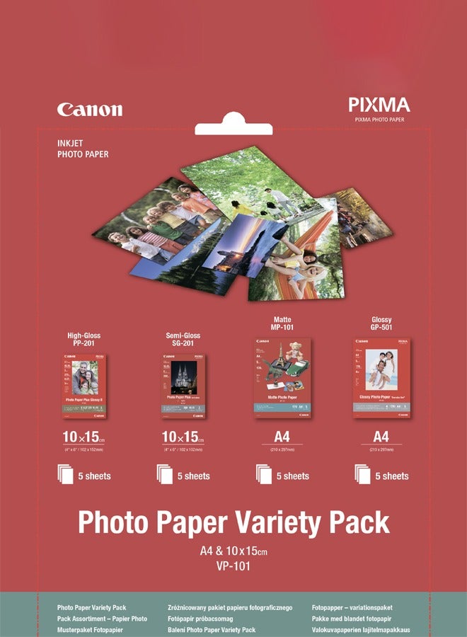 Canon CANON PHOTO PAPER VARIETY PACK A4/10 X 15 5 SHEETS PAPER VP-101 ...