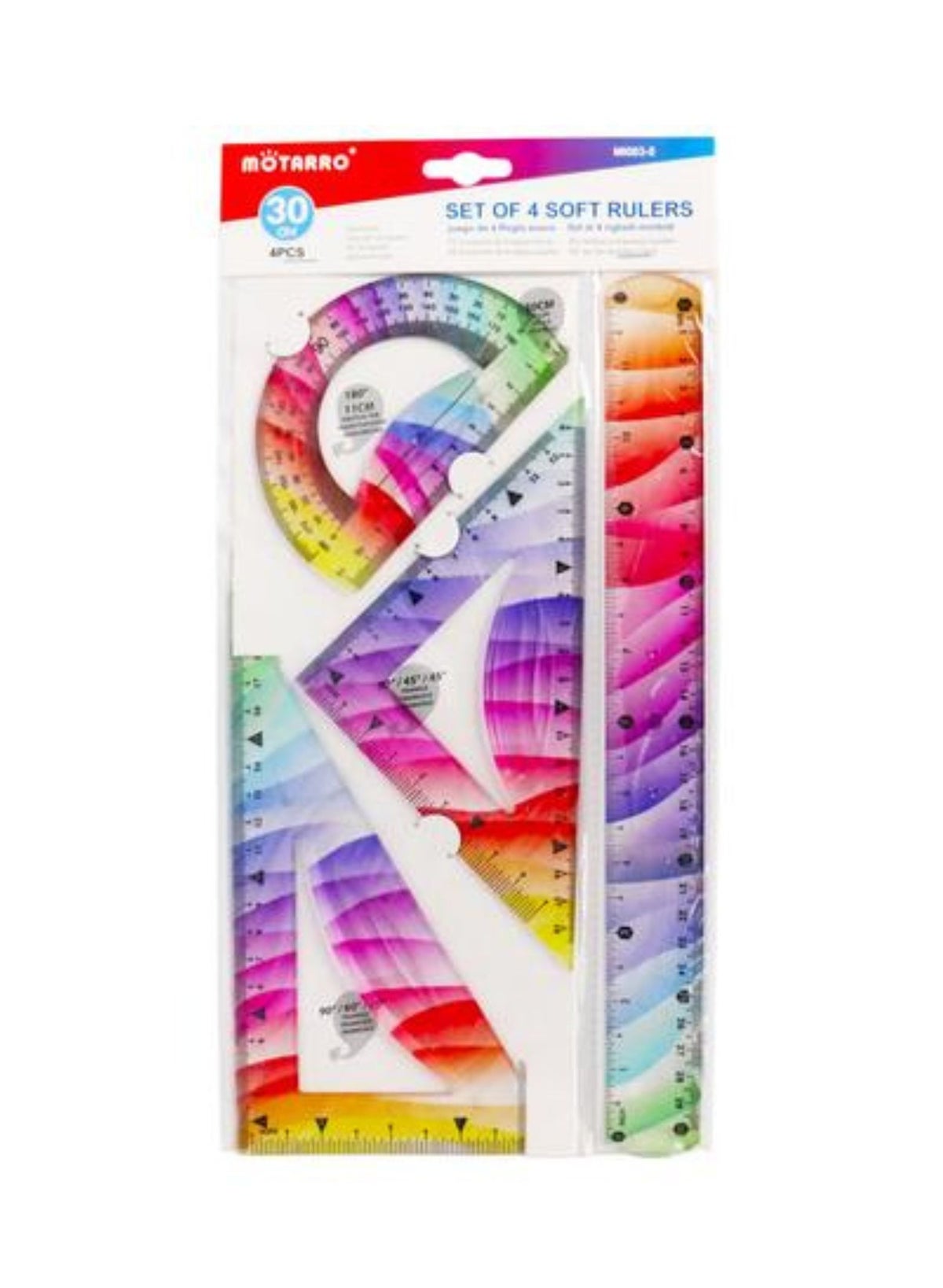 MOTARRO Soft Flexible Ruler Set Straight Ruler Triangle Ruler and ...