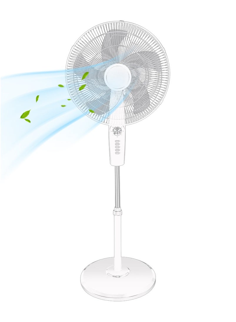 GGEROU 18 Inch Stand Fan, 5-Blade Oscillating Pedestal Fan Adjustable ...